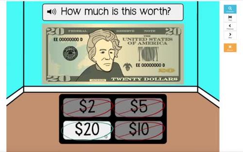 Financial Math Center Paper money Bills Digital Task Boom Cards 2nd ...