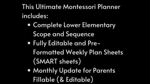 Montessori Record Keeping Work Plans ELEMENTARY 6-12 EDITABLE Reports ...