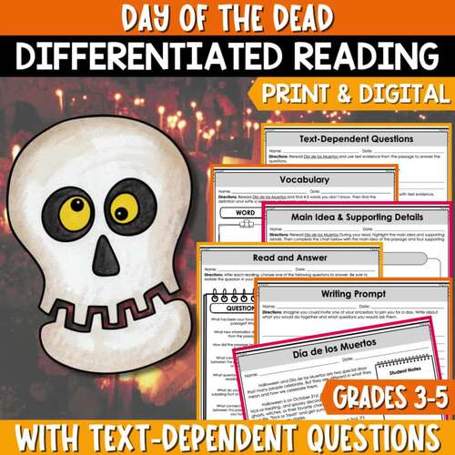 Day of the Dead Differentiated Close Reading Passage & Activities los ...