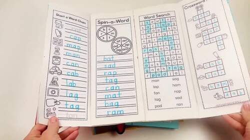 Phonics Foldable Short Vowels CVC Bundle Craft Activities literacy centers