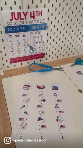 4th of July Scissor Skills Worksheets | Fine Motor Cutting for PreK ...