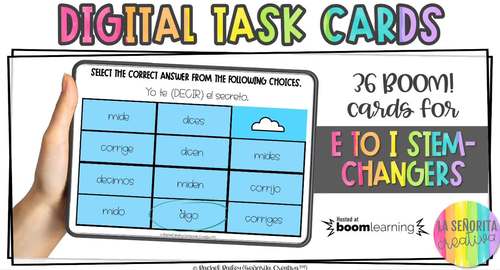 E to I Stem-Changing Verbs Digital Task Cards | BOOM Cards by Senorita ...
