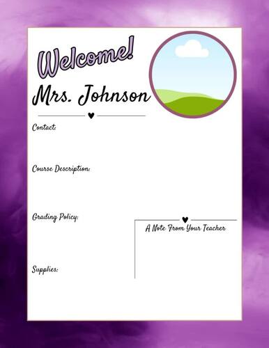 Speak Now Taylor Swift Inspired Purple Editable Syllabi Set For Back To ...