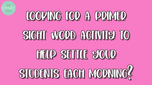 Editable Primer Sight Word Morning Work Worksheets | TPT