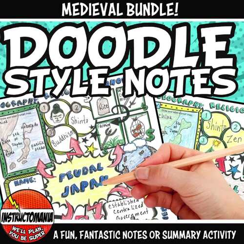 Doodle Style Notes Medieval Times Middle Ages World History Review Activity