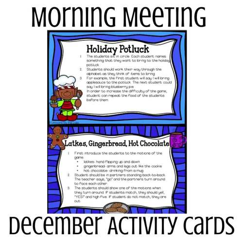 Morning Meeting Activities ~ December Winter Holiday Edition | TPT