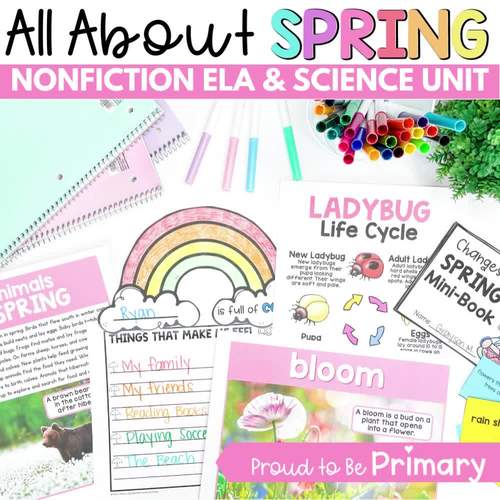 Spring Rainbow Plant Ladybug Life Cycle Craft Vocabulary Science ...