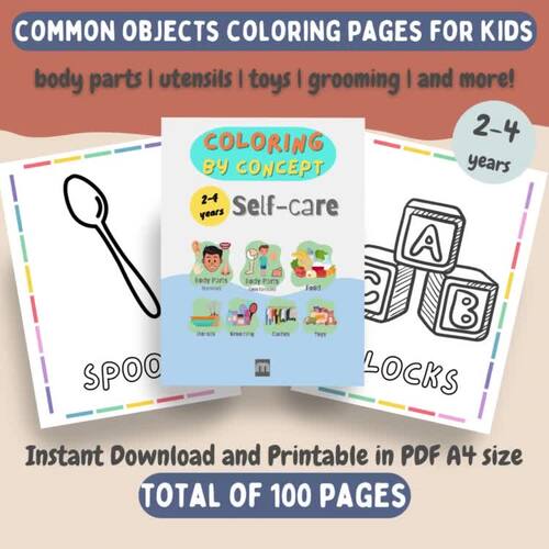 Common Objects Coloring Pages by Mammoth Picks | TPT