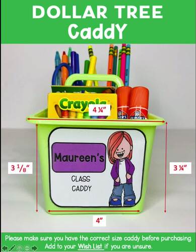 Editable Caddy Labels - Dollar Tree by Awesome in Second | TPT