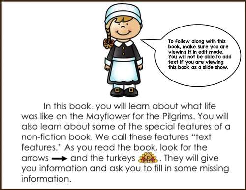 Pilgrim's Journey on the Mayflower Nonfiction Text Features Print and ...