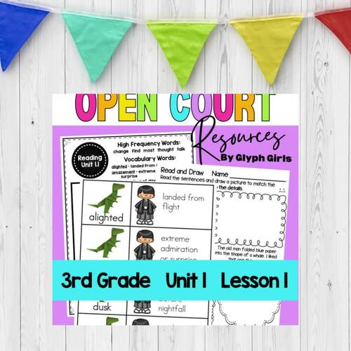 Open Court Reading 3rd Grade Unit 1, Lesson 1 Resources by Glyph Girls