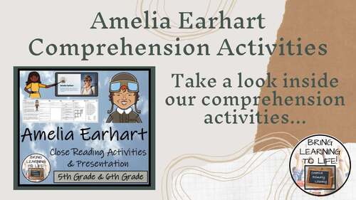 Amelia Earhart Close Reading Comprehension Activities | 5th Grade & 6th ...
