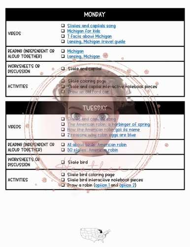 Michigan State Unit Study | Capital, Bird, Flower, Flag, Animal | State ...