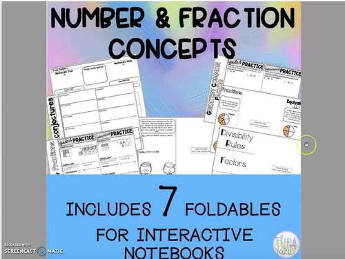 Introduction to Fractions Interactive Notebook Foldables by Flip 4 Math