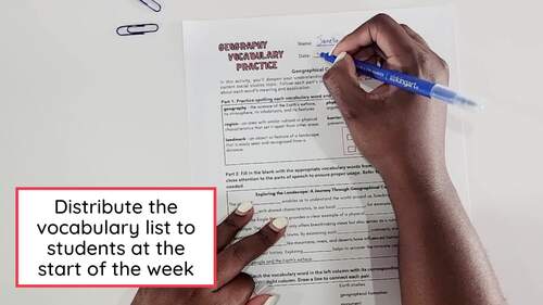 10 Bilingual Vocabulary Worksheets for Middle School Geography & Social ...