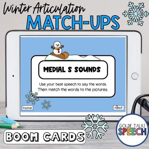 Winter S and S Blend Articulation Match-Ups| Speech Therapy | Articulation