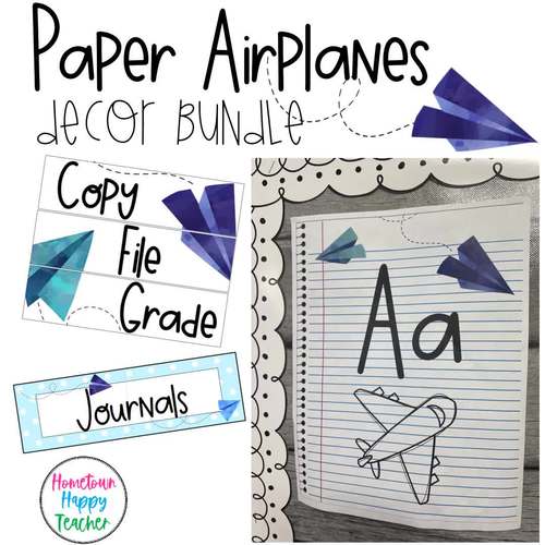 Paper Airplane Classroom Decor Bundle, Travel Theme, Adventure | TPT
