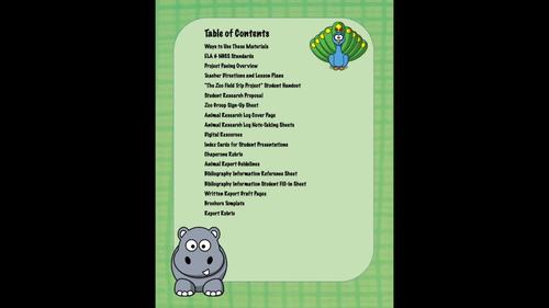 Zoo Field Trip and Research Project by Peak Learning Resources | TpT