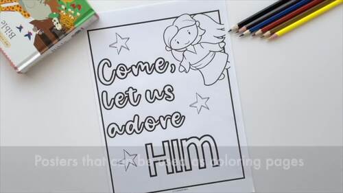 Winter Decor Bundle - Editable Bulletin Board Snowman, Nativity & New Year