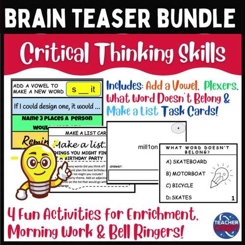Bell Ringer Enrichment Bundle Critical Thinking Brain Teasers Morning ...