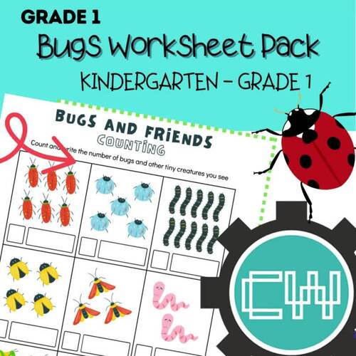 Bugs & Friends Adventure: Grade 1 Educational Pack by Creative Worksheets