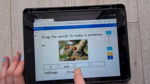 Spring Speech Therapy BOOM CARDS™ with Pictures Building Sentences Autism