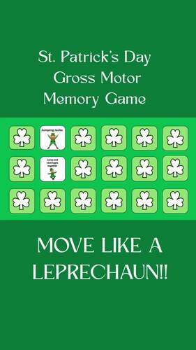 St. Patrick’s Day Digital Gross Motor Memory Game | Brain Break | OT PT ...