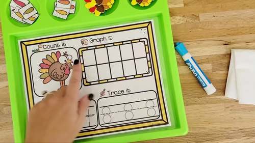 Thanksgiving Counting Mats | Math Centers Preschool Kindergarten # 0-10