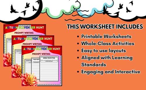 AUTUMN SCAVENGER HUNT (OUTDOOR LEARNING) PROMPT WRITING GRADE 4-8