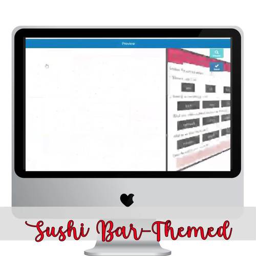 Early Language Skills for Speech Therapy Sushi Bar Theme Boom Cards™