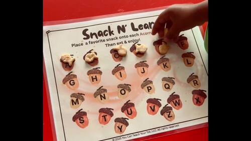 Uppercase Alphabet Acorn Placemat | Fall Letter Recognition Mat for PreK K