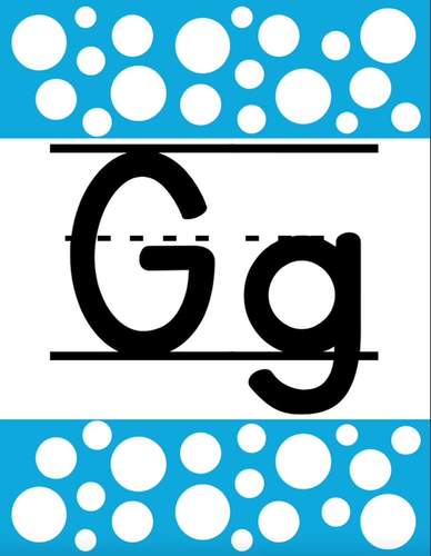 Light Blue Polka Dot Party Alphabet Posters: Set #2 by Magical Miss Meg