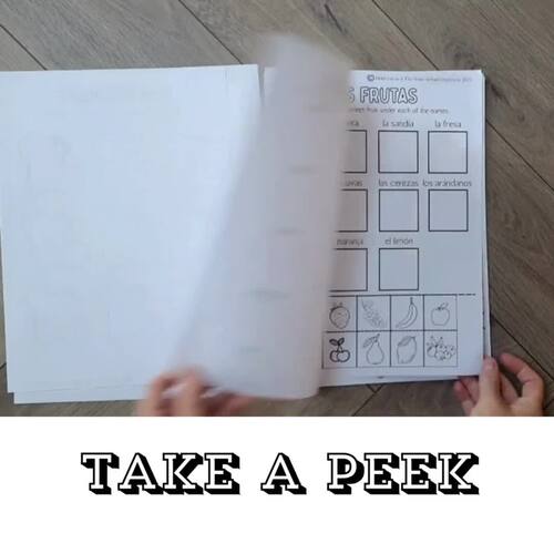 Beginner Spanish Vocab BUNDLE - Flipbook / Booklet + Review Worksheets Pack