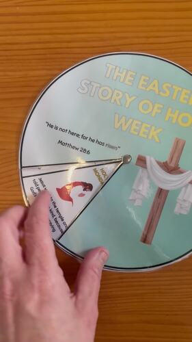 Holy Week Bible Wheel Craft, Easter Story Spinner, Christian Coloring ...