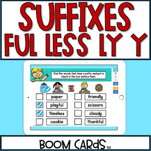 Suffixes | Grammar BOOM Cards™ by The Chocolate Teacher | TPT