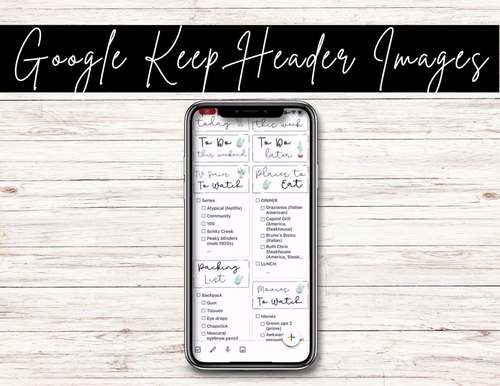 Google Keep Header Images - Cute Cactus by Courtney Graziano | TPT