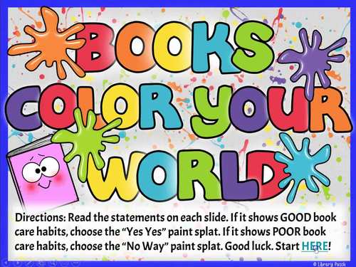 Digital / Interactive Library Book Care Activity by The Library Patch