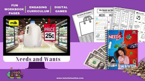 Needs And Wants Unit- Activity Textbook, Google Slides Games & worksheets