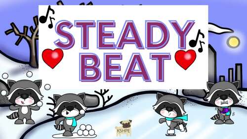 Rhythm Play Along Winter Raccoons, Music Flash Cards, Steady Beat ...