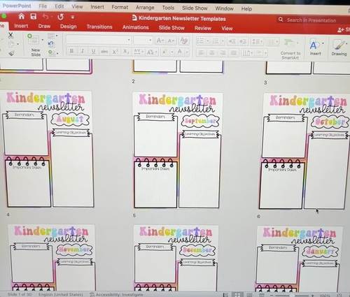 Editable Kindergarten Classroom Newsletter Templates by Katie Madrid