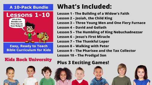 Children's Bible Curriculum – A Ten Pack Bundle - Lessons 01 – 10