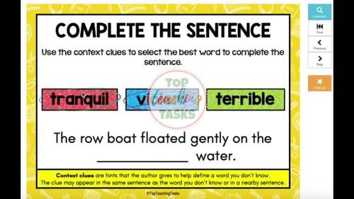 Context Clues Vocabulary BOOM Cards for Distance Learning by Top ...