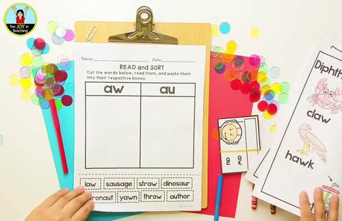 Diphthong aw and au Worksheet by The Joy in Teaching | TPT