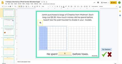 Multiplying Decimals Worksheets with Google Slides™ by Love Learning