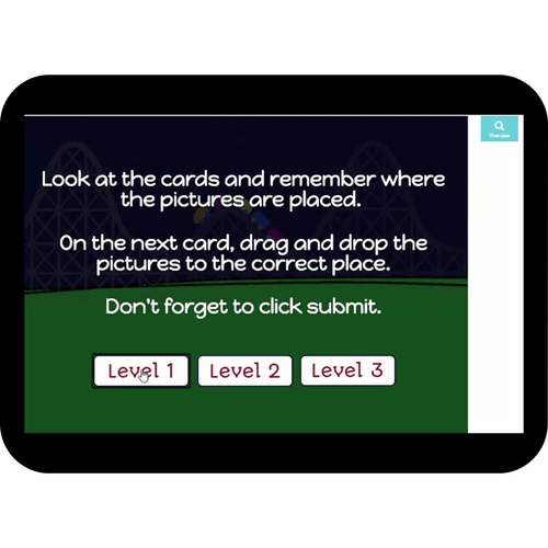Visual Perception Visual Spatial Memory Game BOOM CARDS Distance Learning