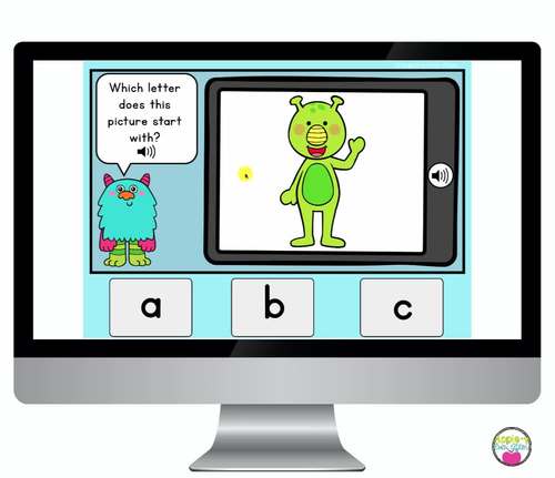 Initial Sounds - Uppercase & Lowercase Letters | Boom Cards™ - Distance ...