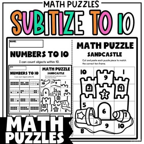 Summer Themed Subitizing Numbers to 10 {Cut + Paste} Math Activities