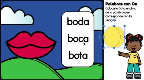 Google Slides y Seesaw- Palabras de dos sílabas con Oo- 20 tarjetas