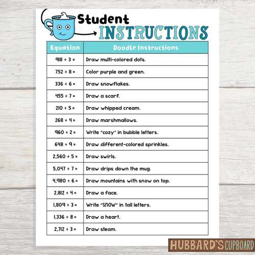 Winter Math Multi-Digit Division 4th/5th Gr. - Hot Cocoa January Math ...