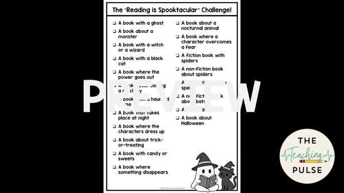 Halloween Reading Challenge | Categories, Trackers, Poster, Badges ...